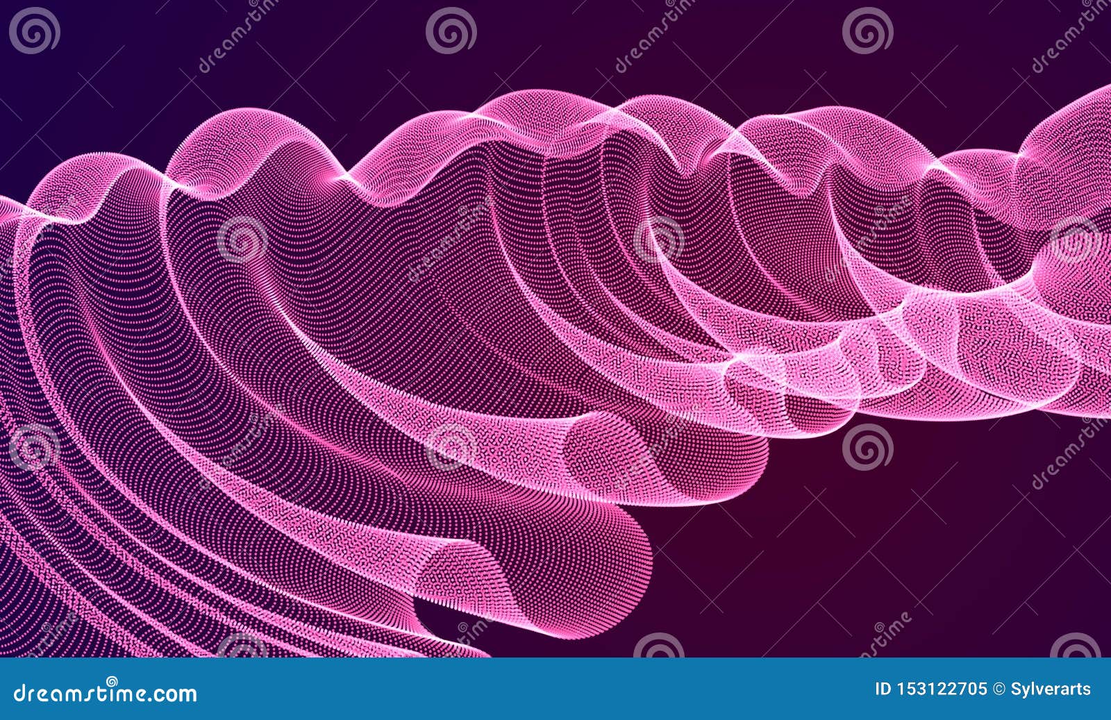 Dynamic Magic Wave Transparent Tulle Textile on Wind Over Dark ...