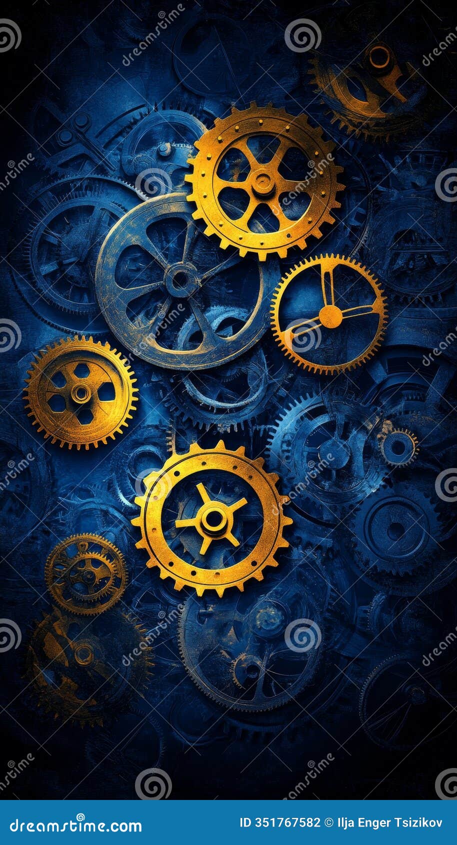 Dynamic Manufacturing Background Featuring Abstract Gears and Cogs in ...