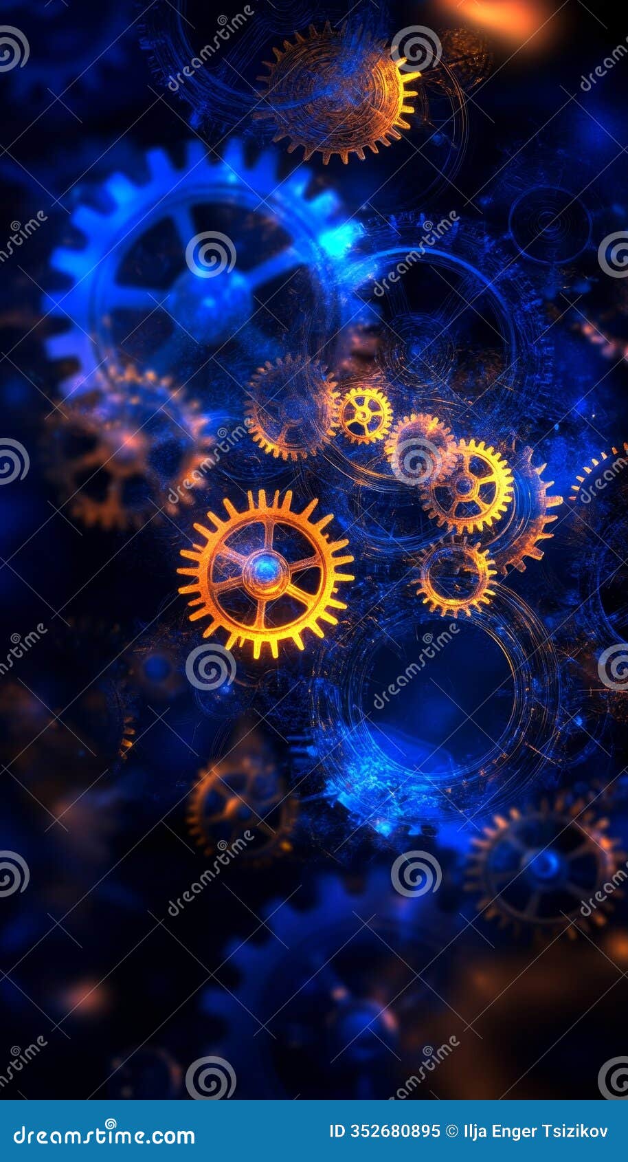 Dynamic Manufacturing Background Featuring Abstract Gears and Cogs in ...