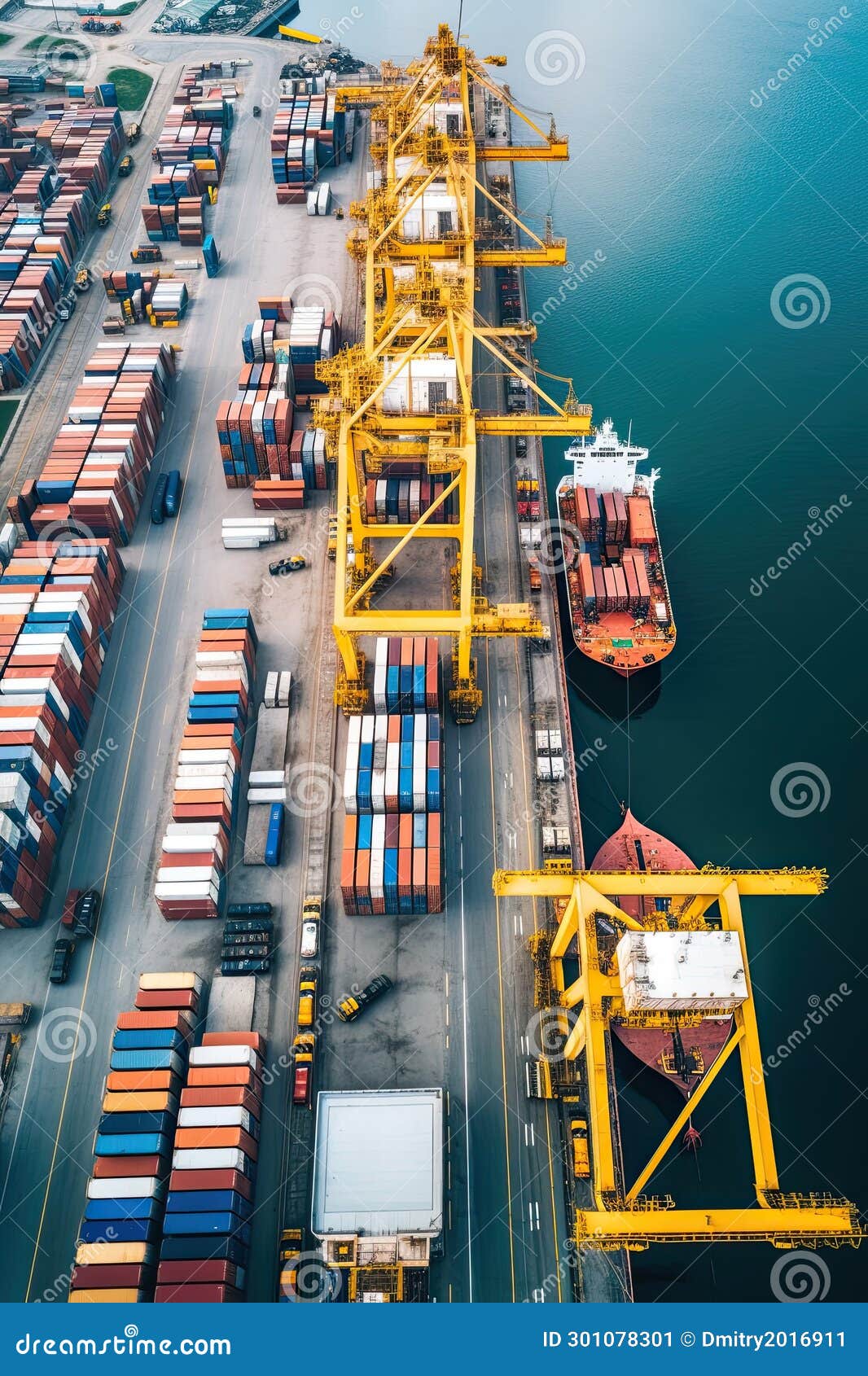 Dynamic Maritime Port with Container Facilities Stock Image - Image of ...
