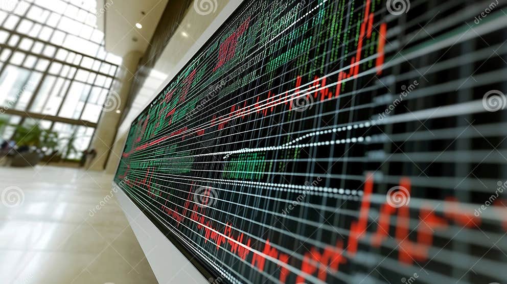 Dynamic Market Data Visualization on Digital Dashboard Interface Stock ...