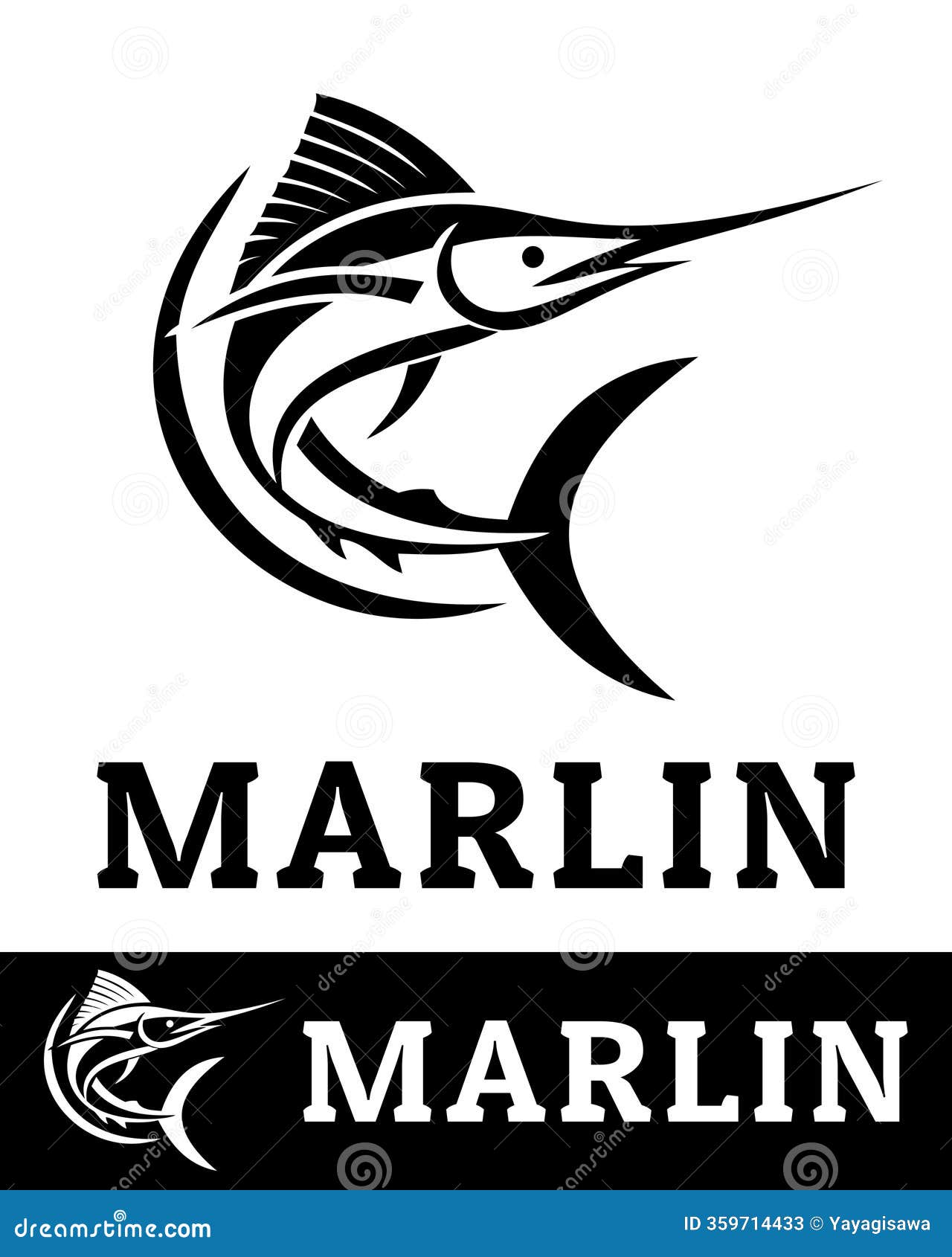 A Dynamic Marlin Fish Logo with a Sleek, Modern, and Abstract Design ...