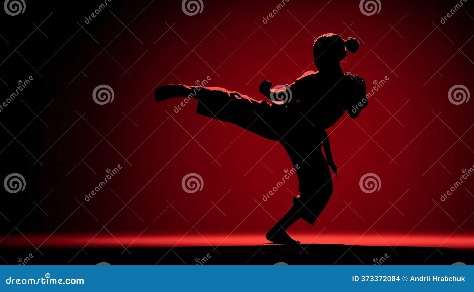 A Karateka Executing A Kick In A Martial Arts Dojo Colors Three Created ...