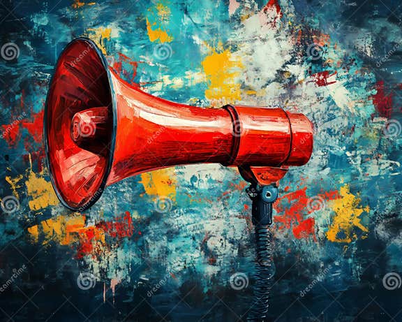 Dynamic Megaphone Art Fusing Technology and Creativity Surreal Digital ...