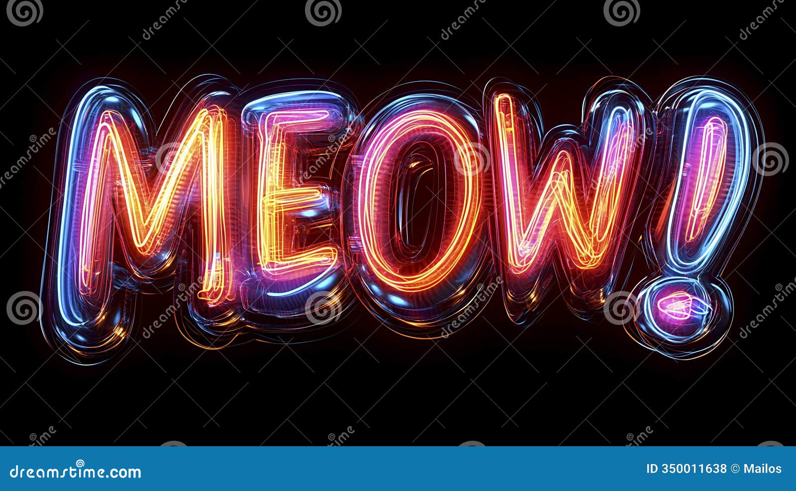 Dynamic MEOW Bold Comic Headline with Clean, Bright Visuals Stock Photo ...