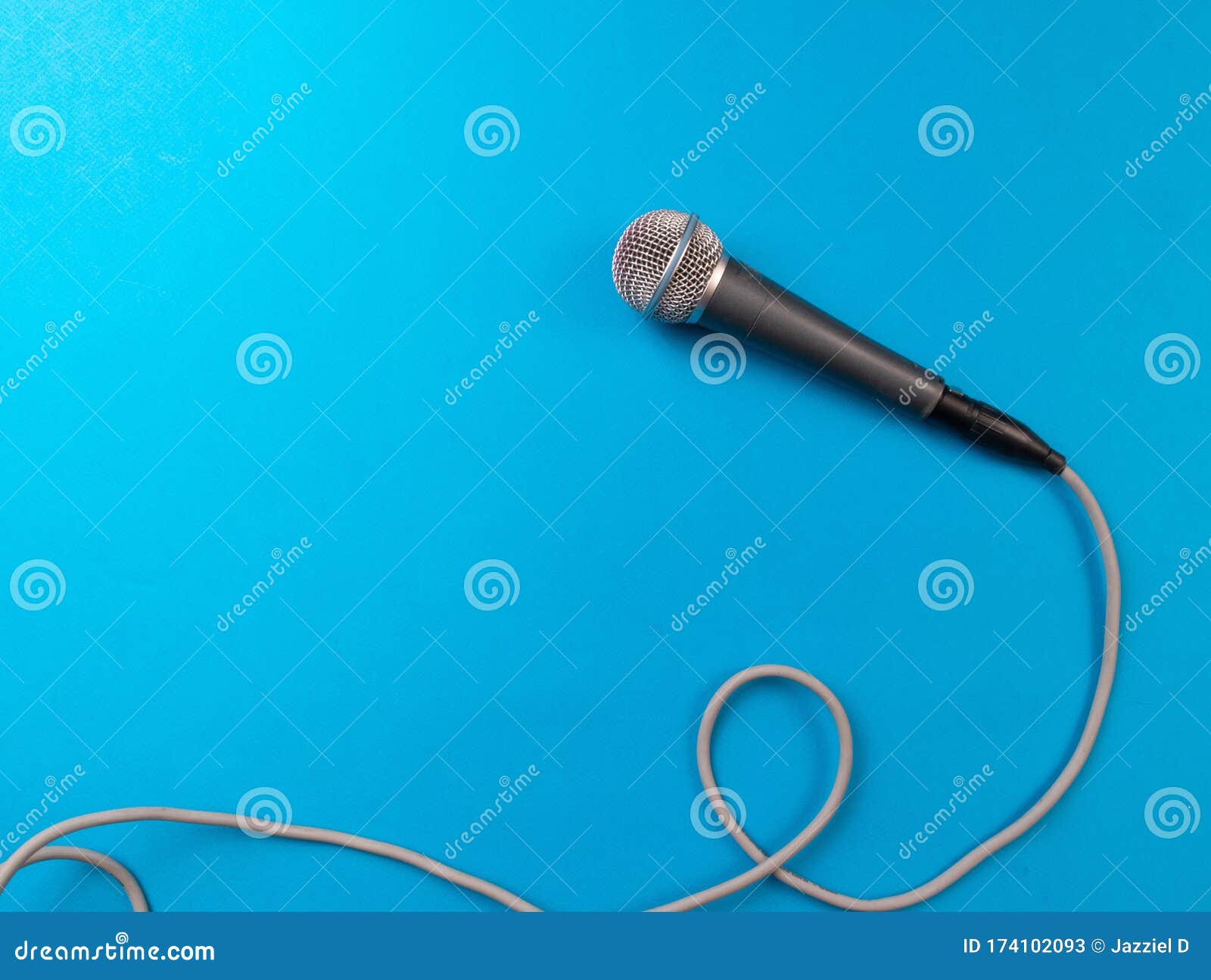 Dynamic Microphone with a Long Gray Wire Stock Image - Image of generic ...