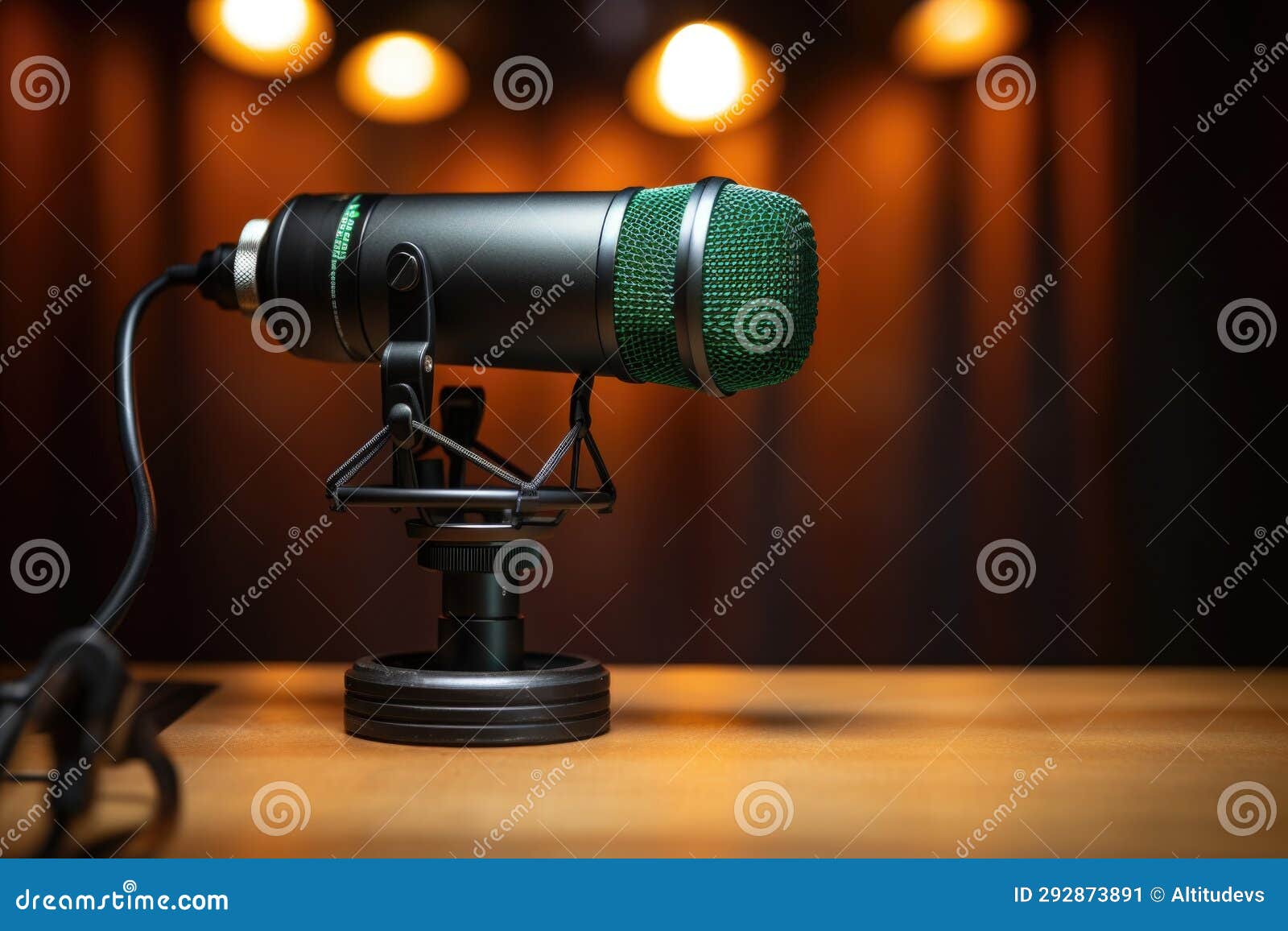 Dynamic Microphone Next To a Podcast Script on a Desk Stock Image ...