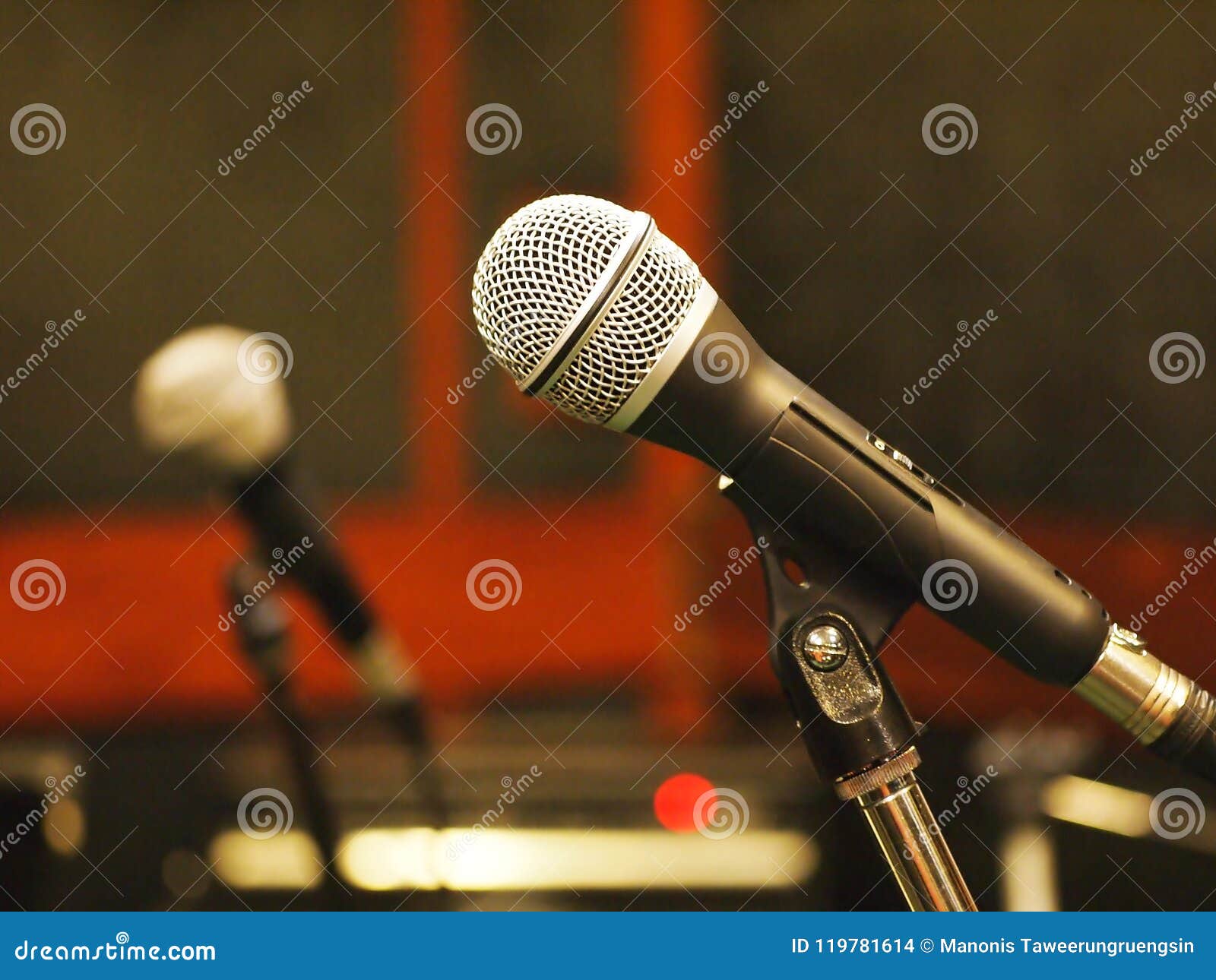 Dynamic Microphone with Standards XLR Wiring in Studio Stock Photo ...