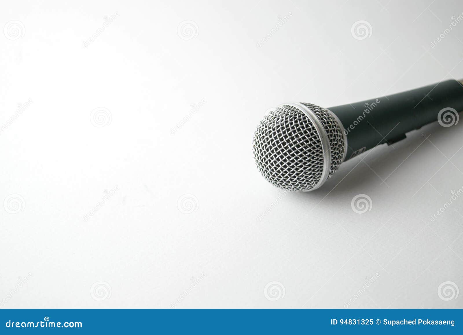 Dynamic Microphone on White Background Stock Image - Image of dark ...