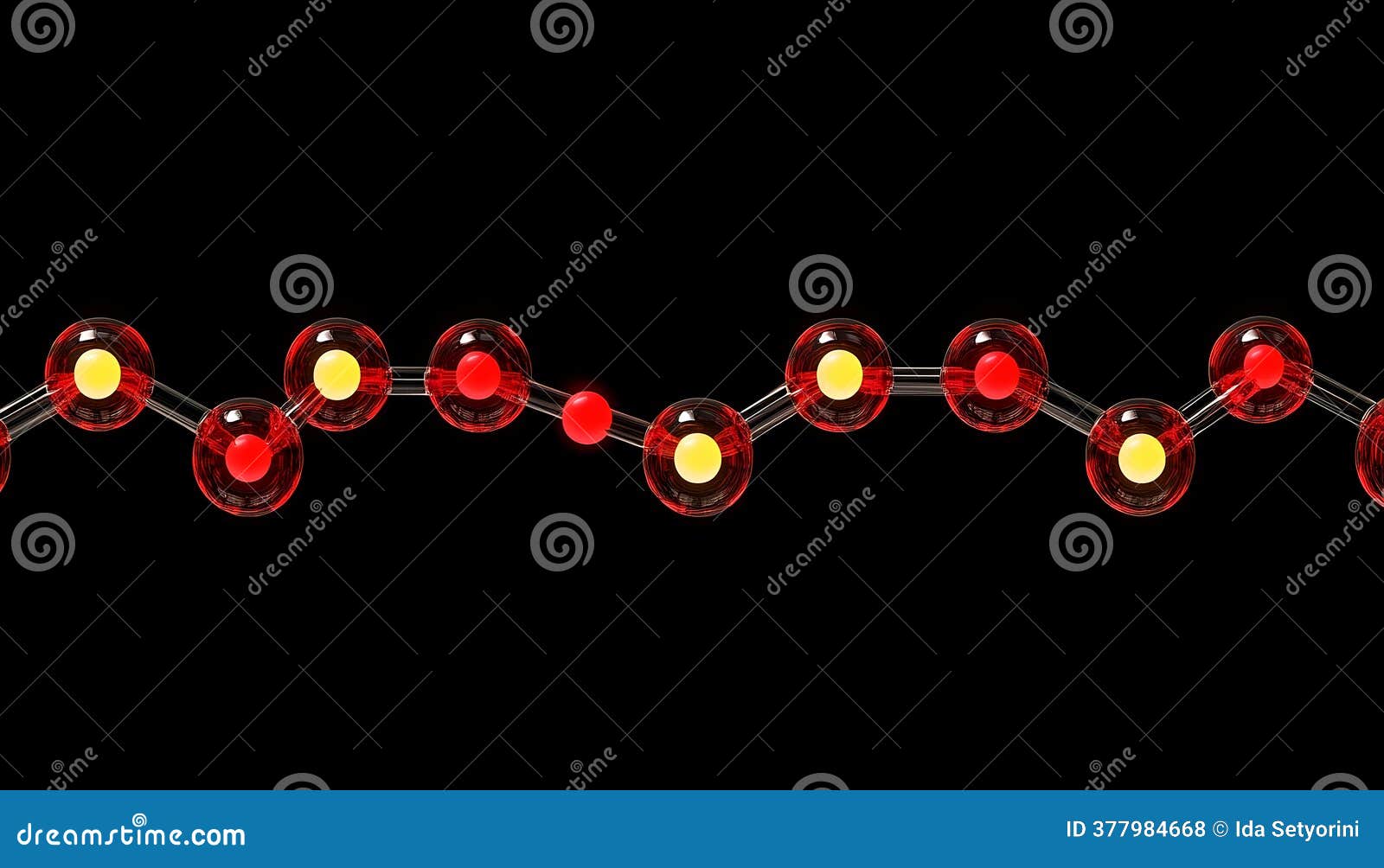 Molecular Chain, 3D Render. Abstract Nanotech Background With Molecule ...