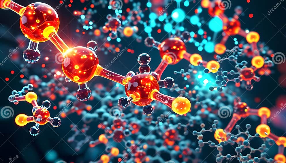 Dynamic Molecular Interactions in Biochemistry Stock Illustration ...