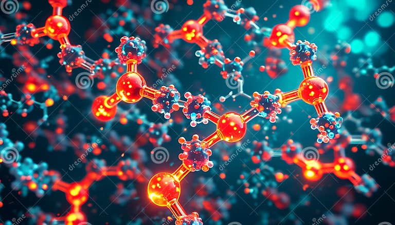 Dynamic Molecular Interactions in Biochemistry Stock Illustration ...
