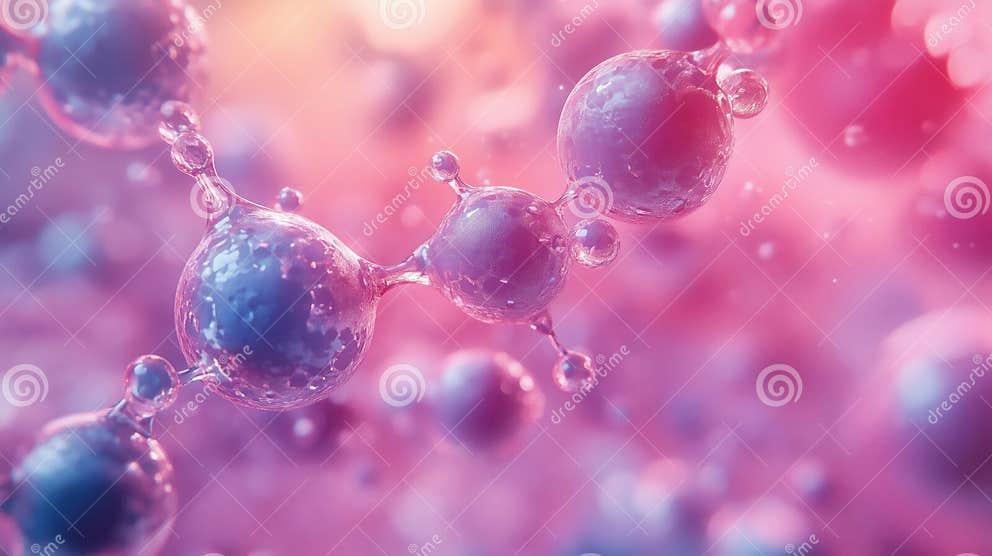 Dynamic Molecular Structure with Abstract Colors and Shapes Stock Photo ...