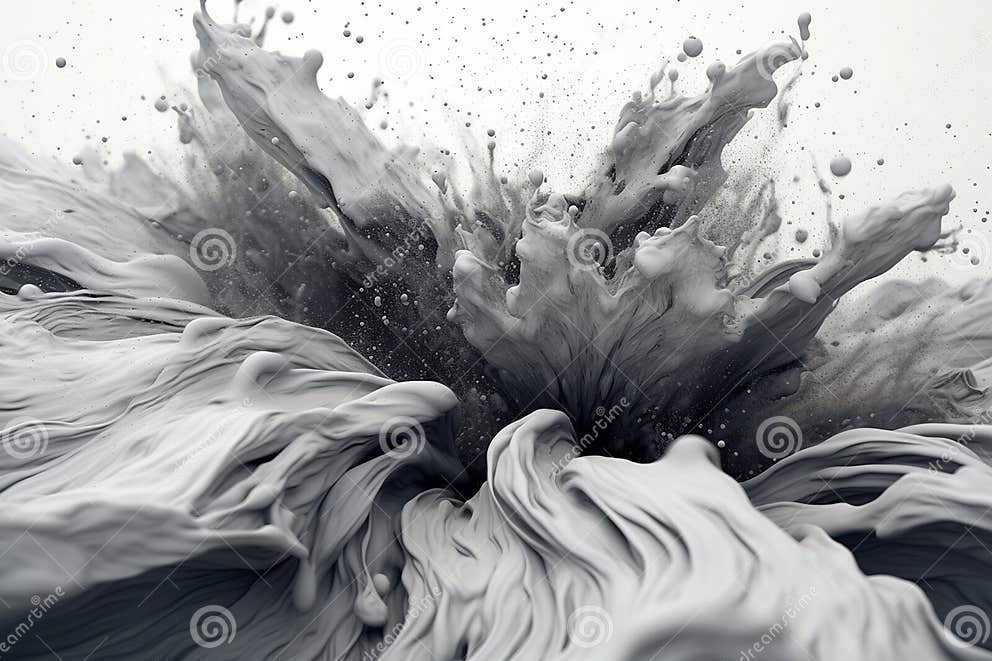 Dynamic Monochrome Liquid Splash Stock Illustration - Illustration of ...