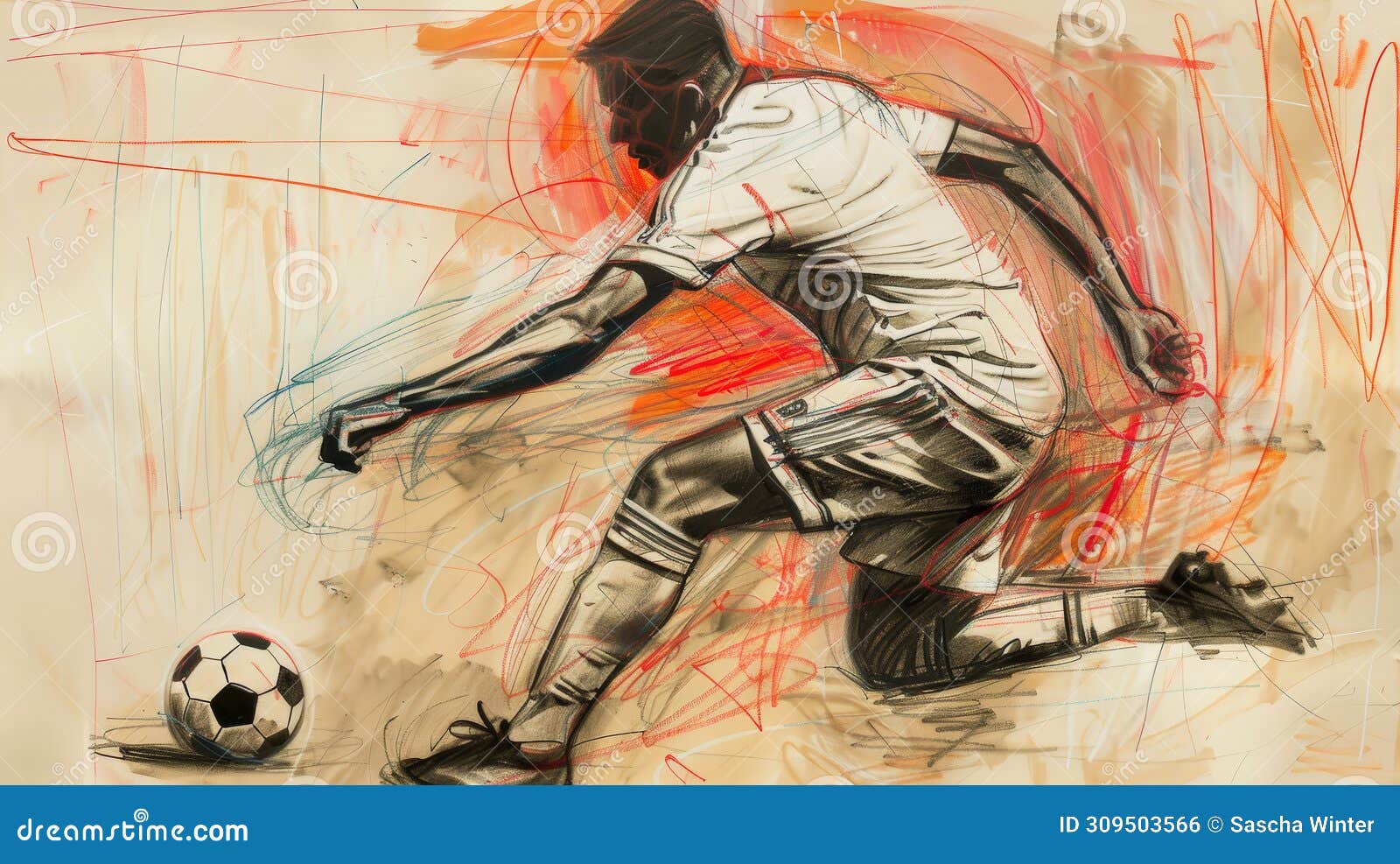 Dynamic Motion: Soccer Player in Action Stock Photo - Image of match ...