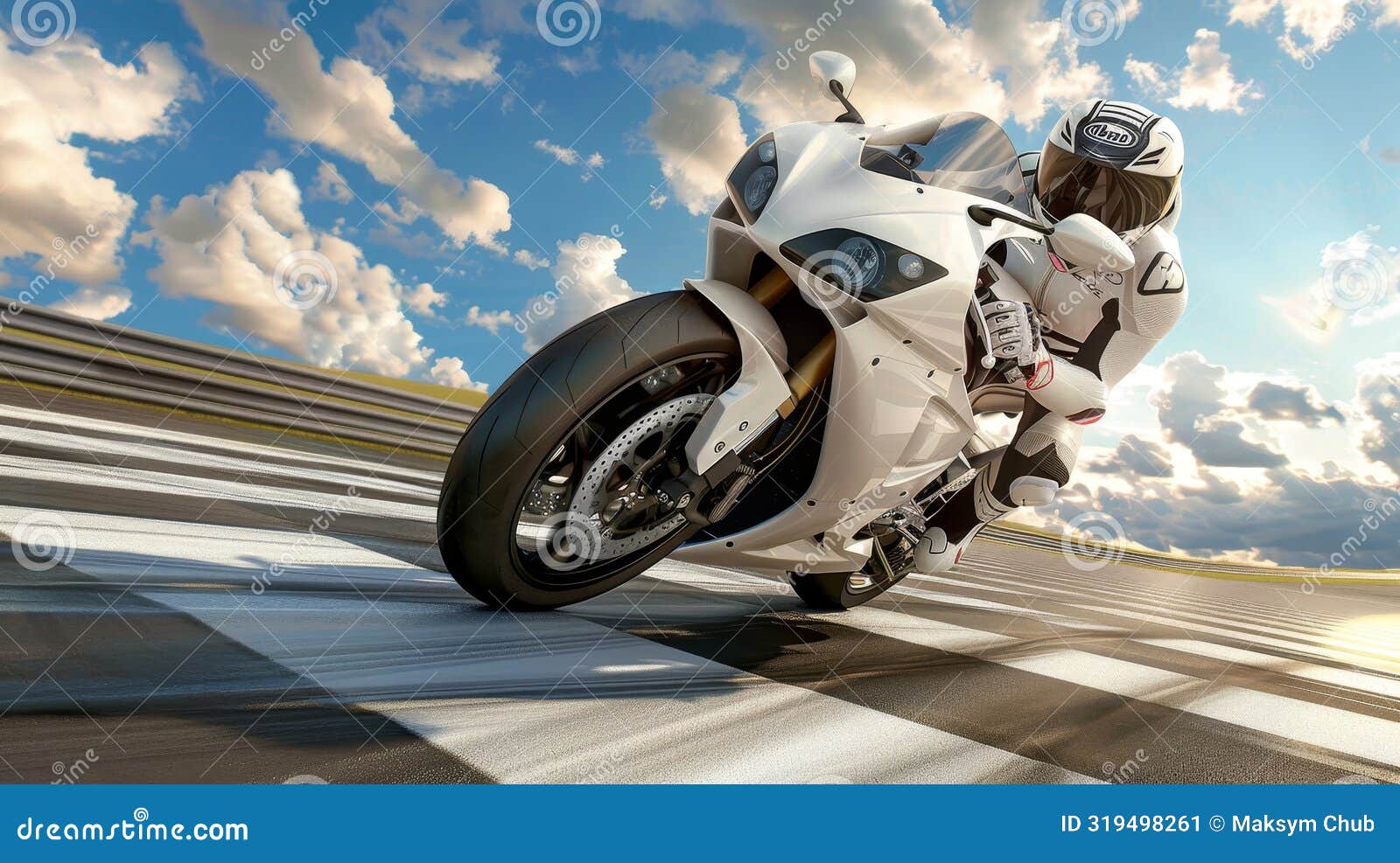 Dynamic Motorcycle Racing Towards the Finish Line in an Intense and ...