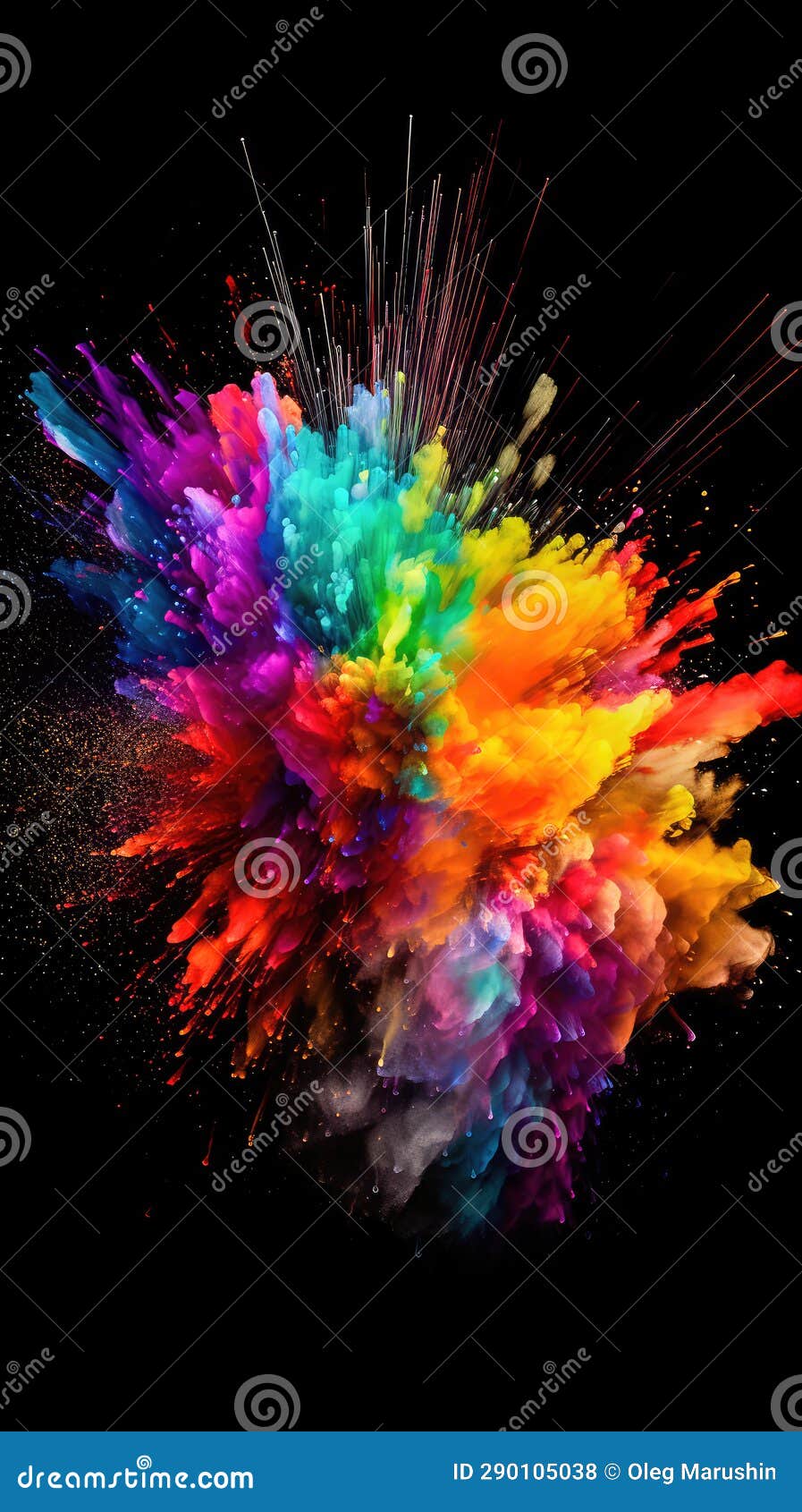 Dynamic Multicolored Explosions of Colors on an Isolated Black ...