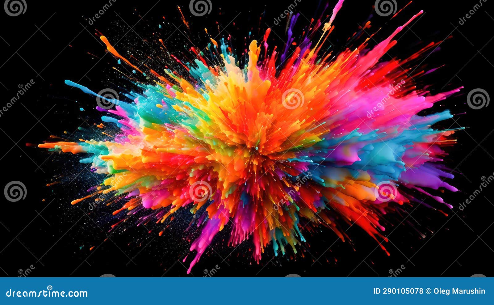 Dynamic Multicolored Explosions of Colors on an Isolated Black ...