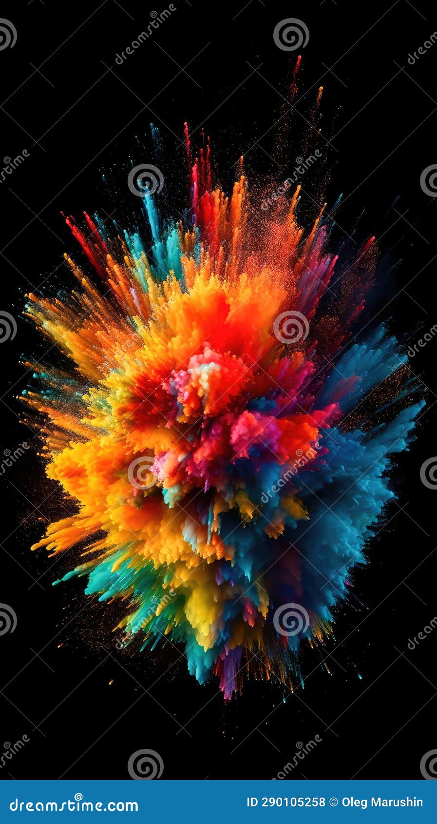 Dynamic Multicolored Explosions of Colors on an Isolated Black ...