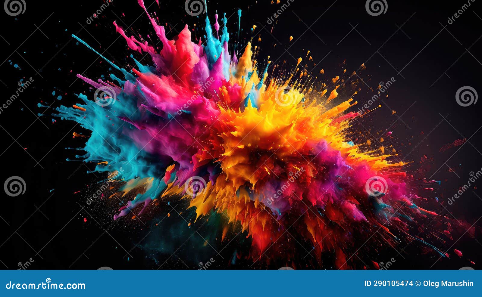 Dynamic Multicolored Explosions of Colors on an Isolated Black ...