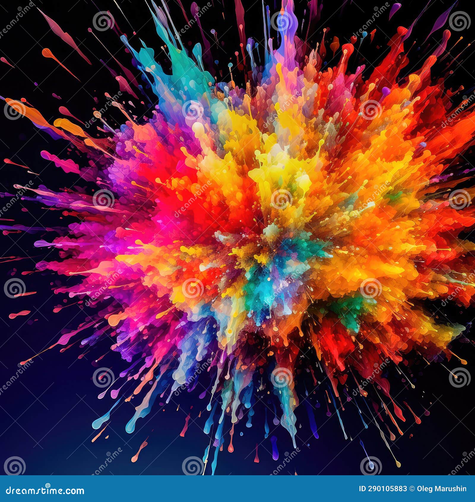 Dynamic Multicolored Explosions of Colors on an Isolated Black ...