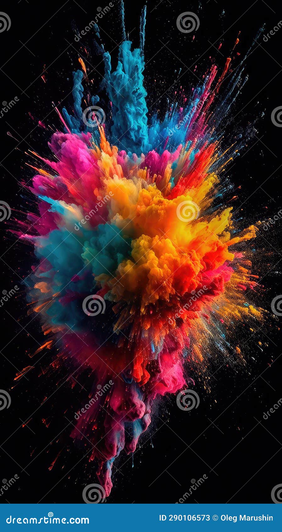 Dynamic Multicolored Explosions of Colors on an Isolated Black ...