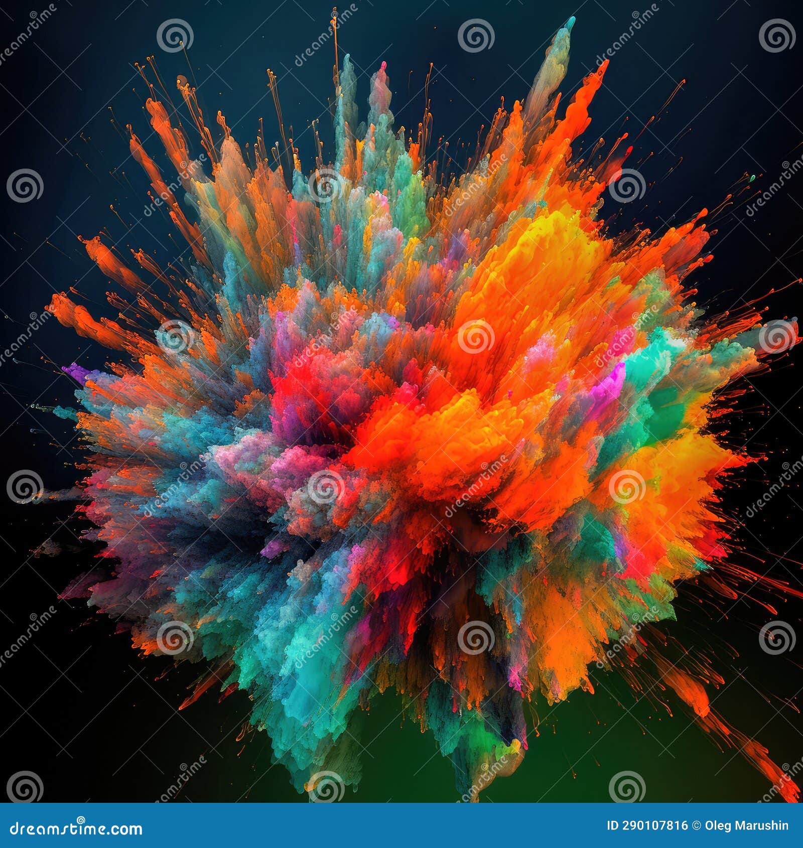Dynamic Multicolored Explosions of Colors on an Isolated Black ...