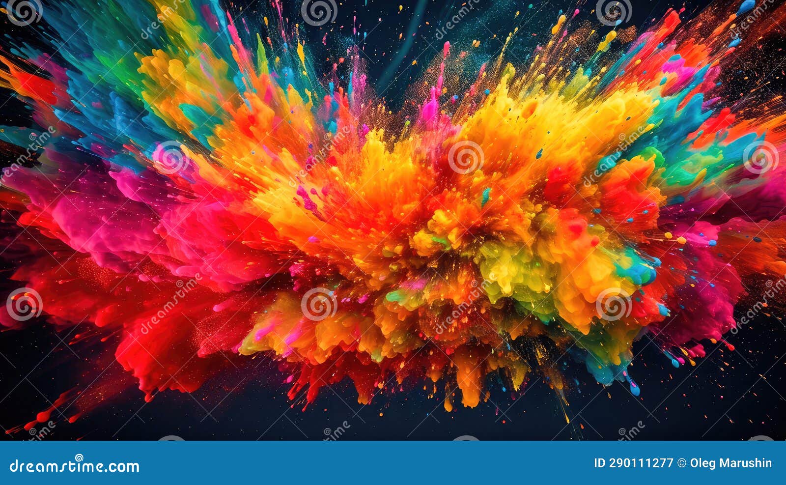 Dynamic Multicolored Explosions of Colors on an Isolated Black ...