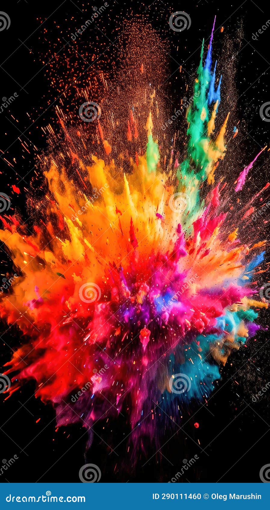 Dynamic Multicolored Explosions of Colors on an Isolated Black ...