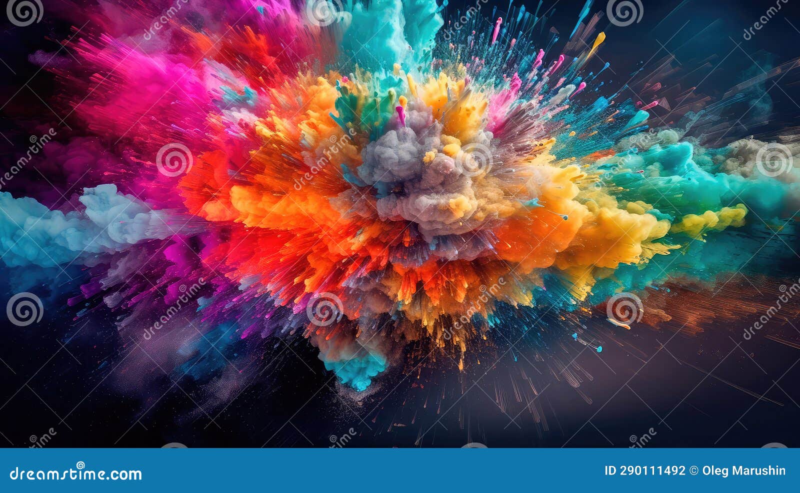 Dynamic Multicolored Explosions of Colors on an Isolated Black ...