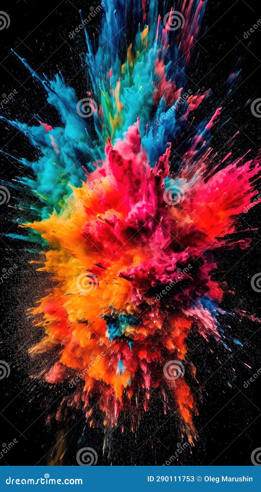 Dynamic Multicolored Explosions of Colors on an Isolated Black ...