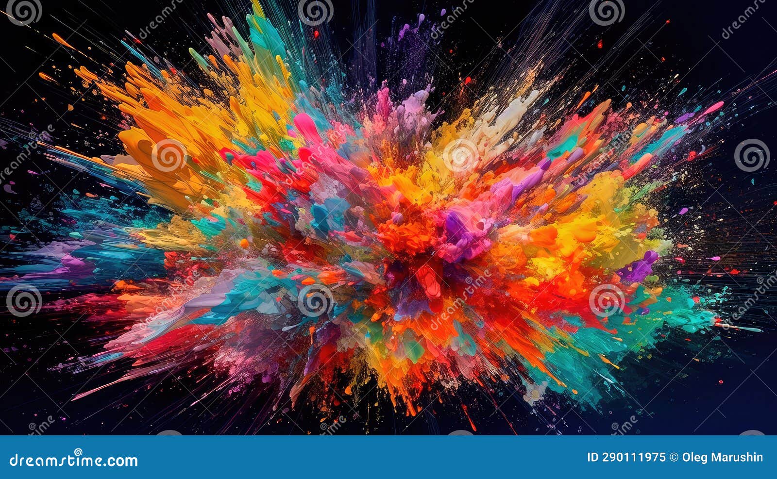 Dynamic Multicolored Explosions of Colors on an Isolated Black ...