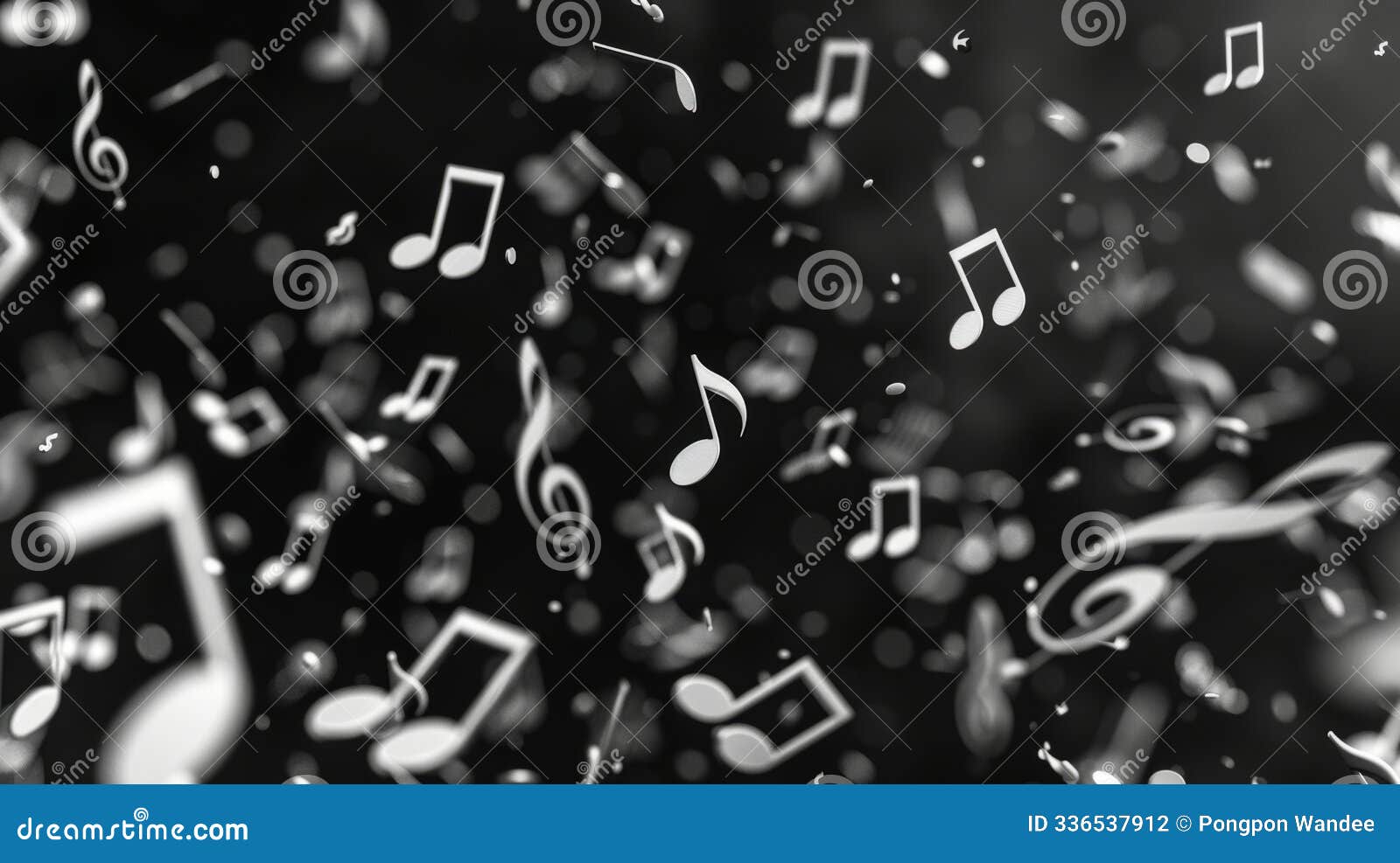Dynamic Music Notes Floating in Air Stock Illustration - Illustration ...