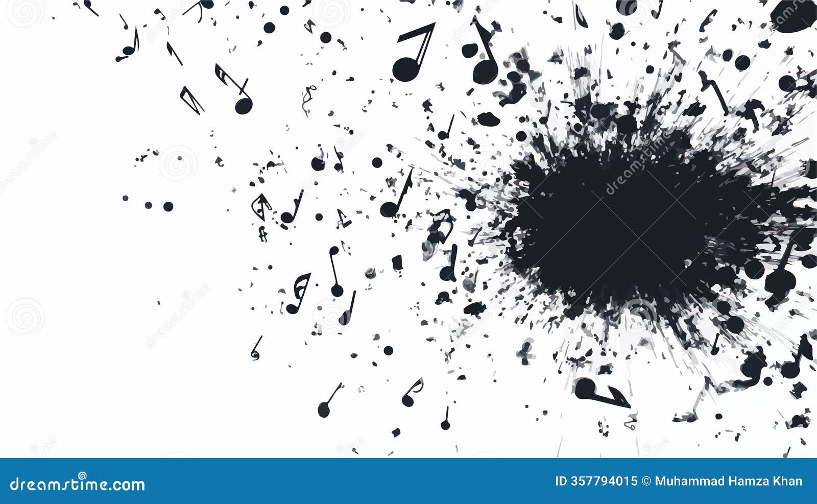 Dynamic Musical Explosion With Notes And Clefs Royalty-Free Stock ...