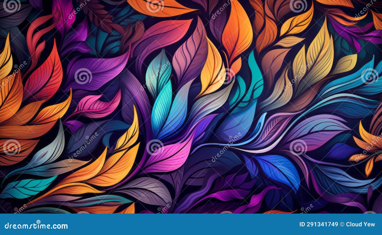 Dynamic Nature Pattern, Dancing Colors and Shapes Stock Illustration ...