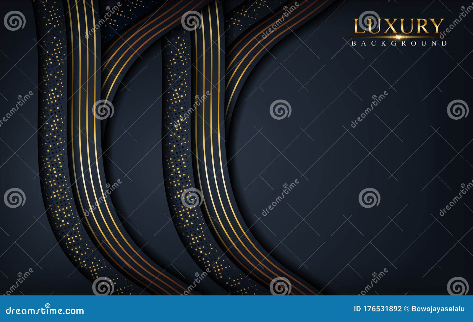 Dynamic Navy Luxury Background with Sparkling Golden Lines and Dots ...