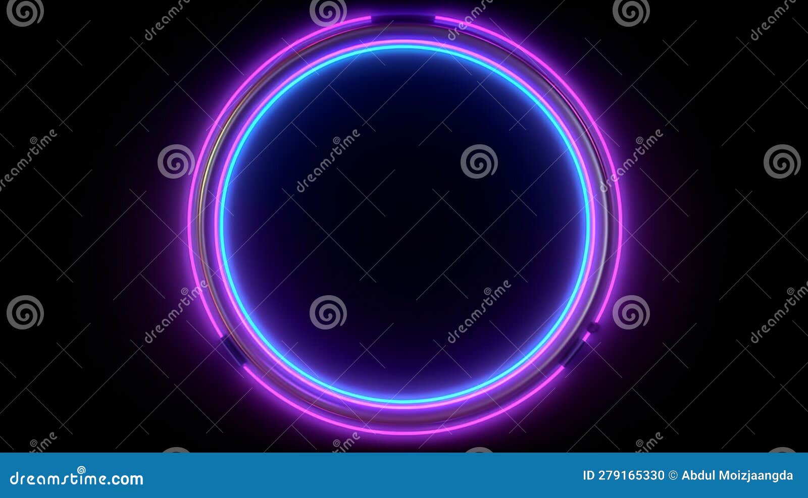 Dynamic Neon Circle Frame with Glowing Blue and Purple Hues Stock ...