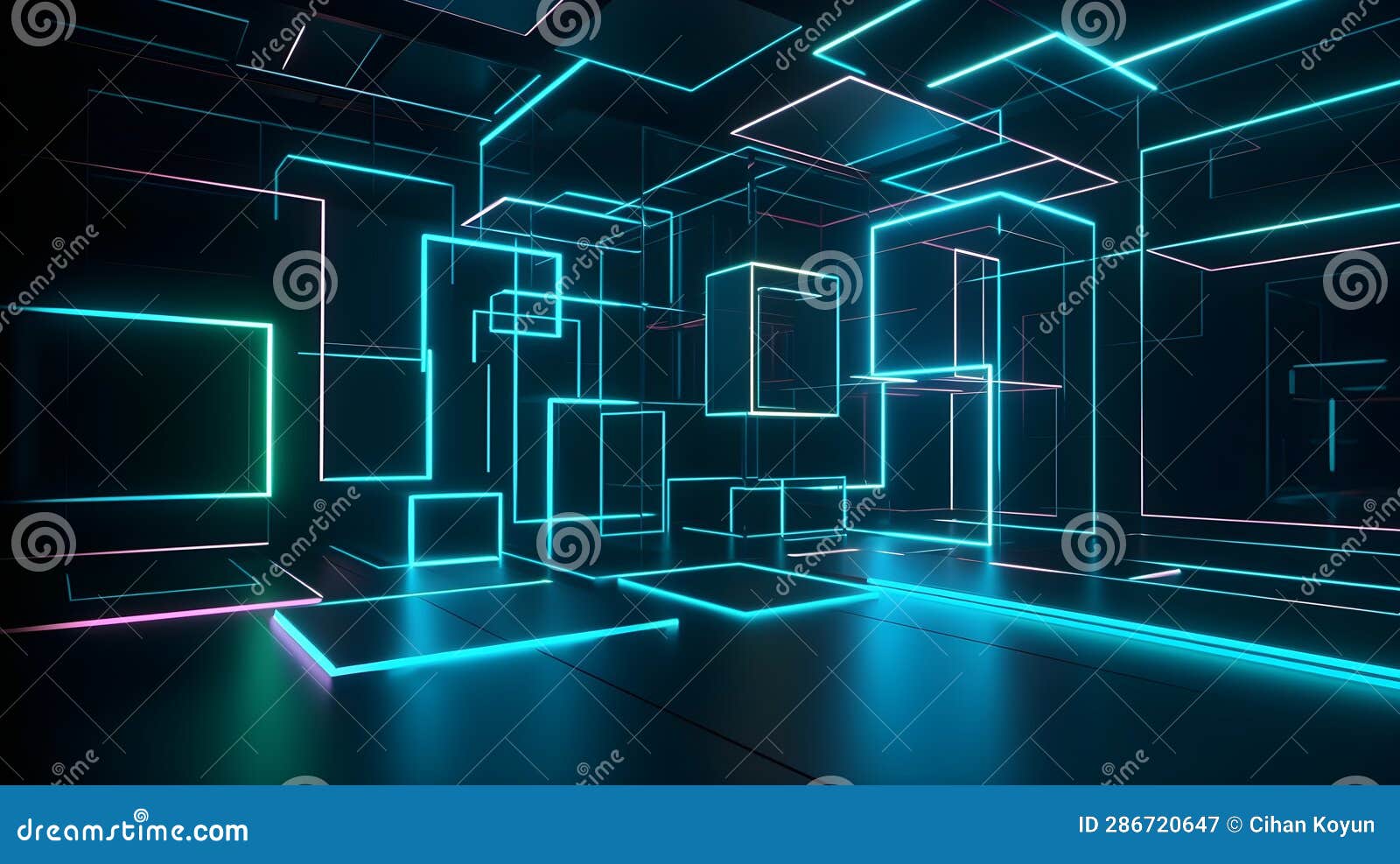 Dynamic neon desktop aura stock illustration. Illustration of spotlight ...