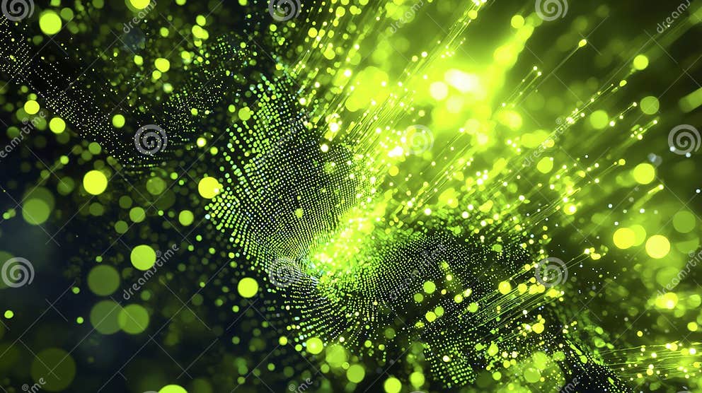 Dynamic Neon Green Matrix Visualization Digital Art Abstract Concept ...