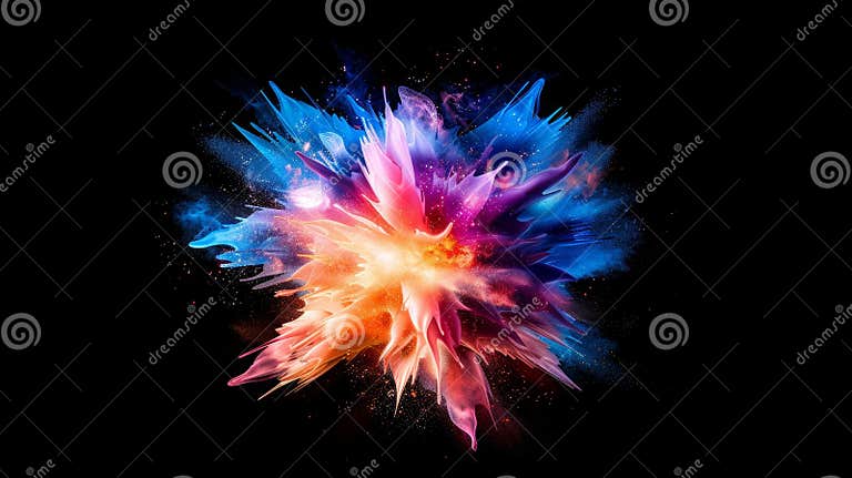 Dynamic Neon Supernova Burst with Detailed Intricate Patterns on Black ...