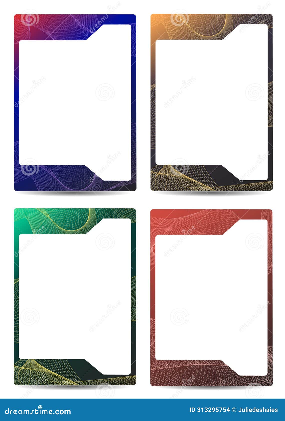 Dynamic Neon Waves Card Frame Template Design Stock Vector ...