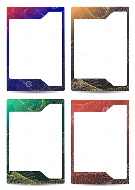 Dynamic Neon Waves Card Frame Template Design Stock Vector ...