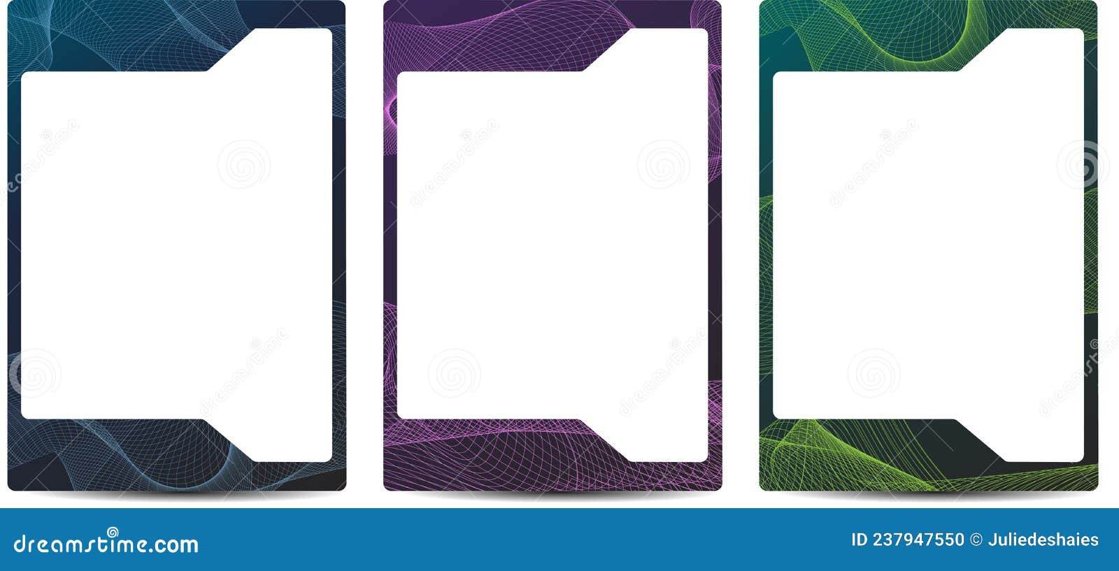 Dynamic Neon Waves Card Frame Template Design Stock Vector ...