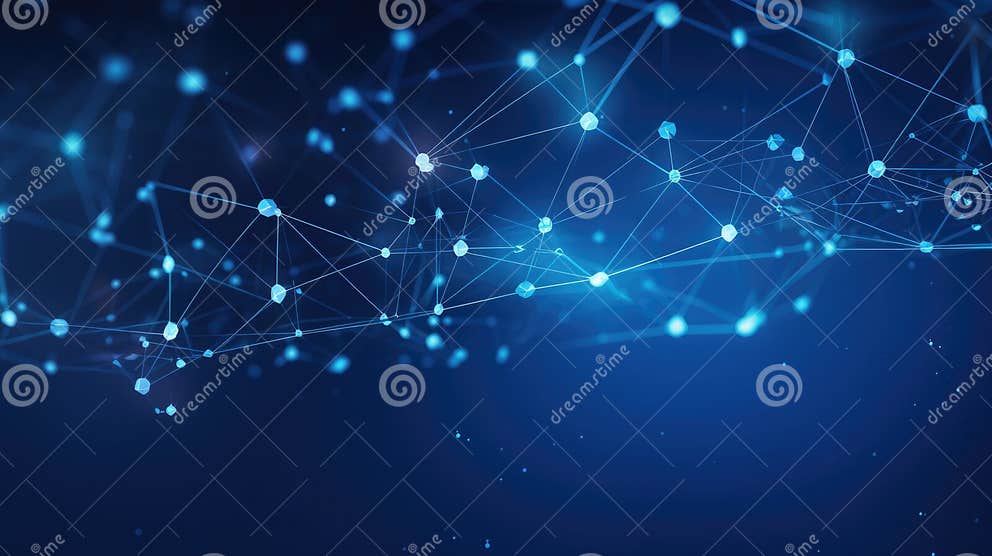 Dynamic Network of Interconnected Dots and Lines. Stock Illustration ...