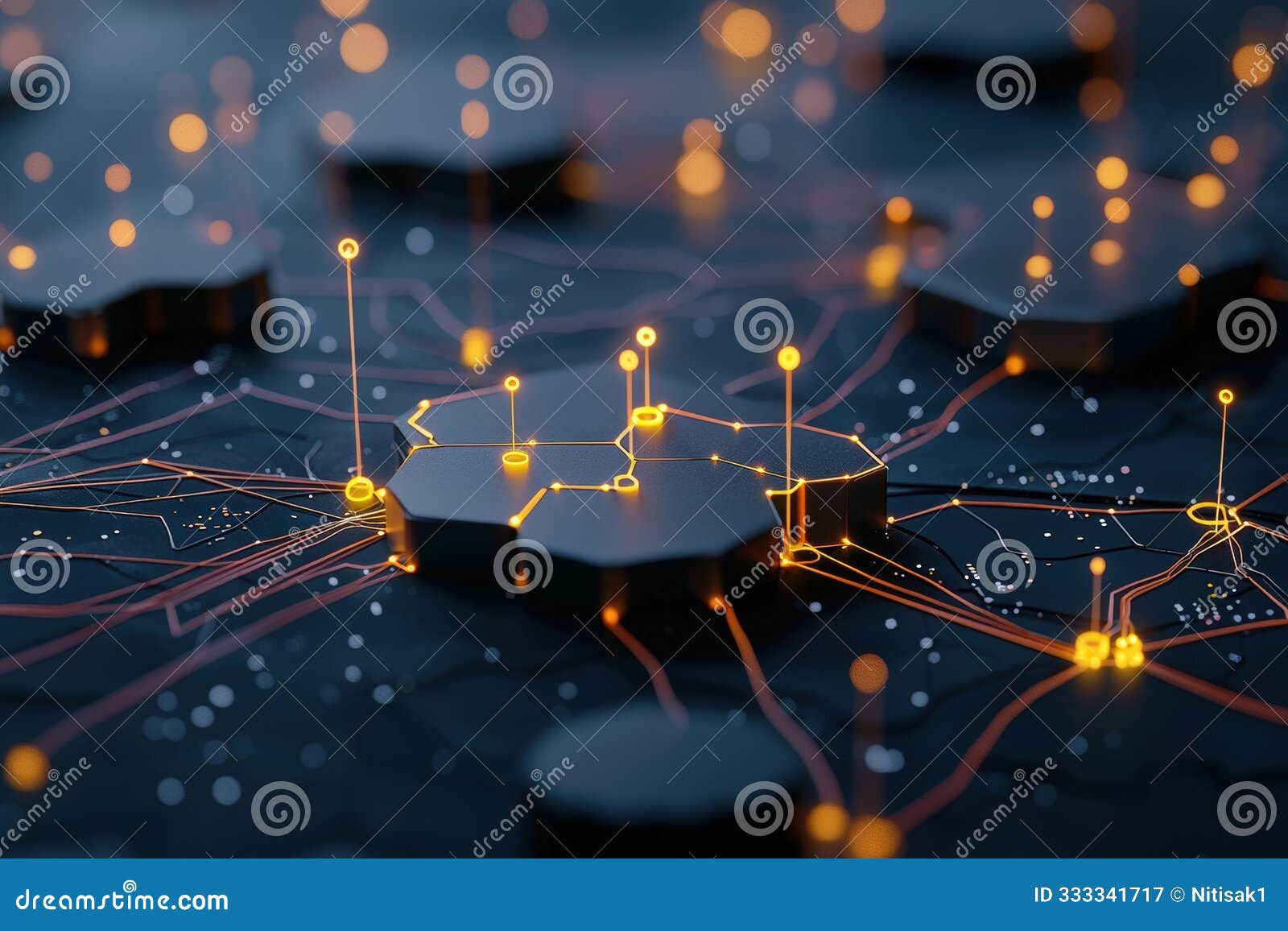 Dynamic Network Visualization with Glowing Elements Showcasing Modern ...