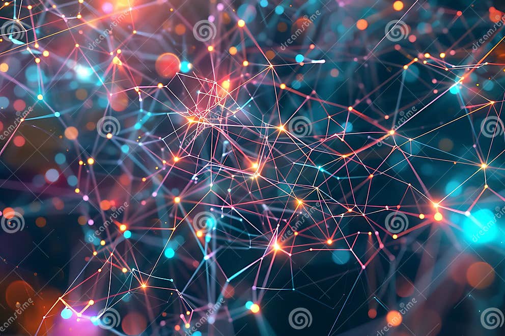 Dynamic Networking Design with Multiple Light Line Effects. Stock ...