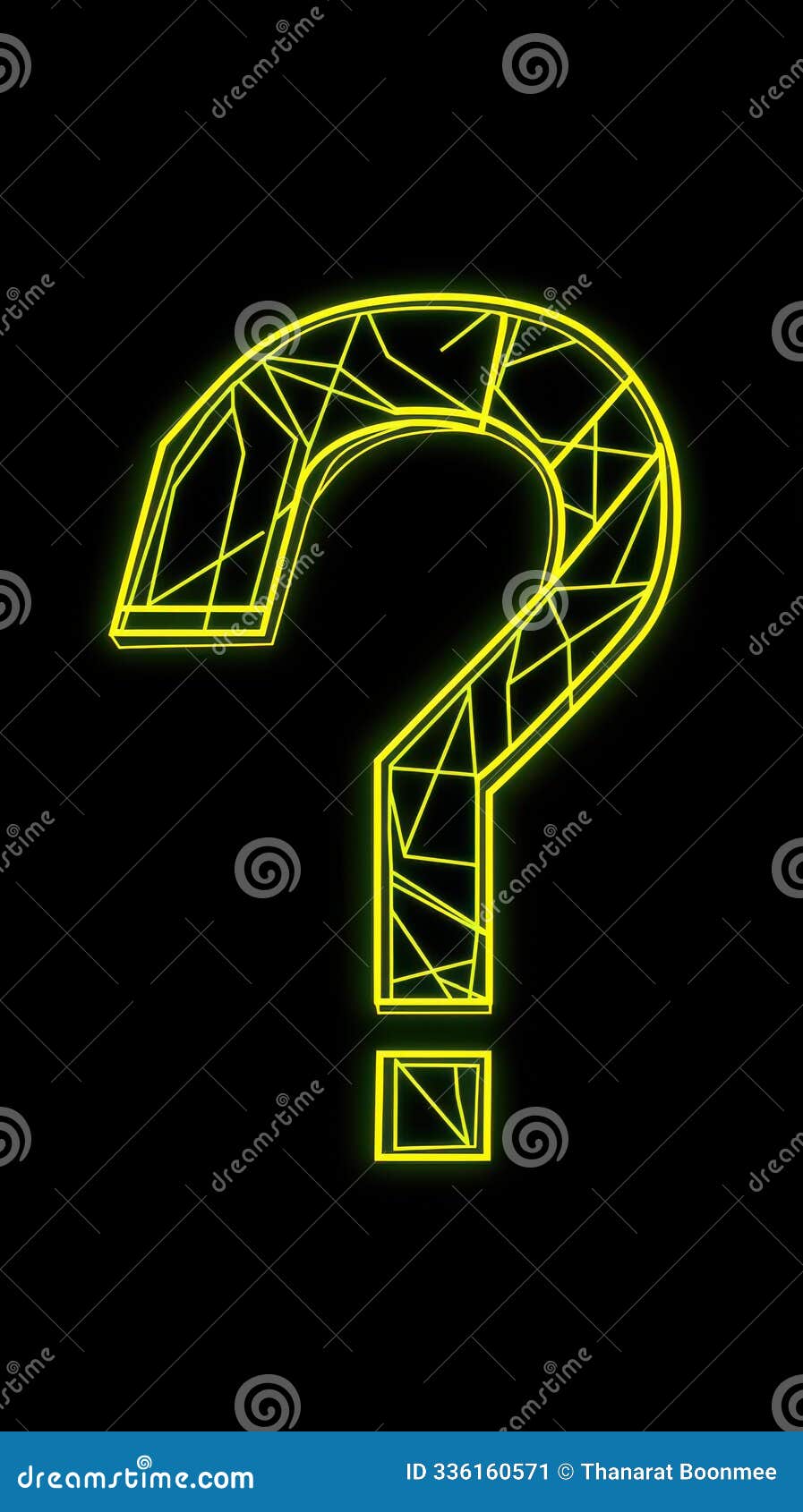 Dynamic Neural Network Design Featuring a Neon Yellow Question Mark on ...