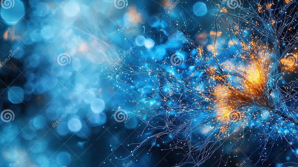 Dynamic Neural Pathways of Light Abstract Art Digital Creation Ethereal ...