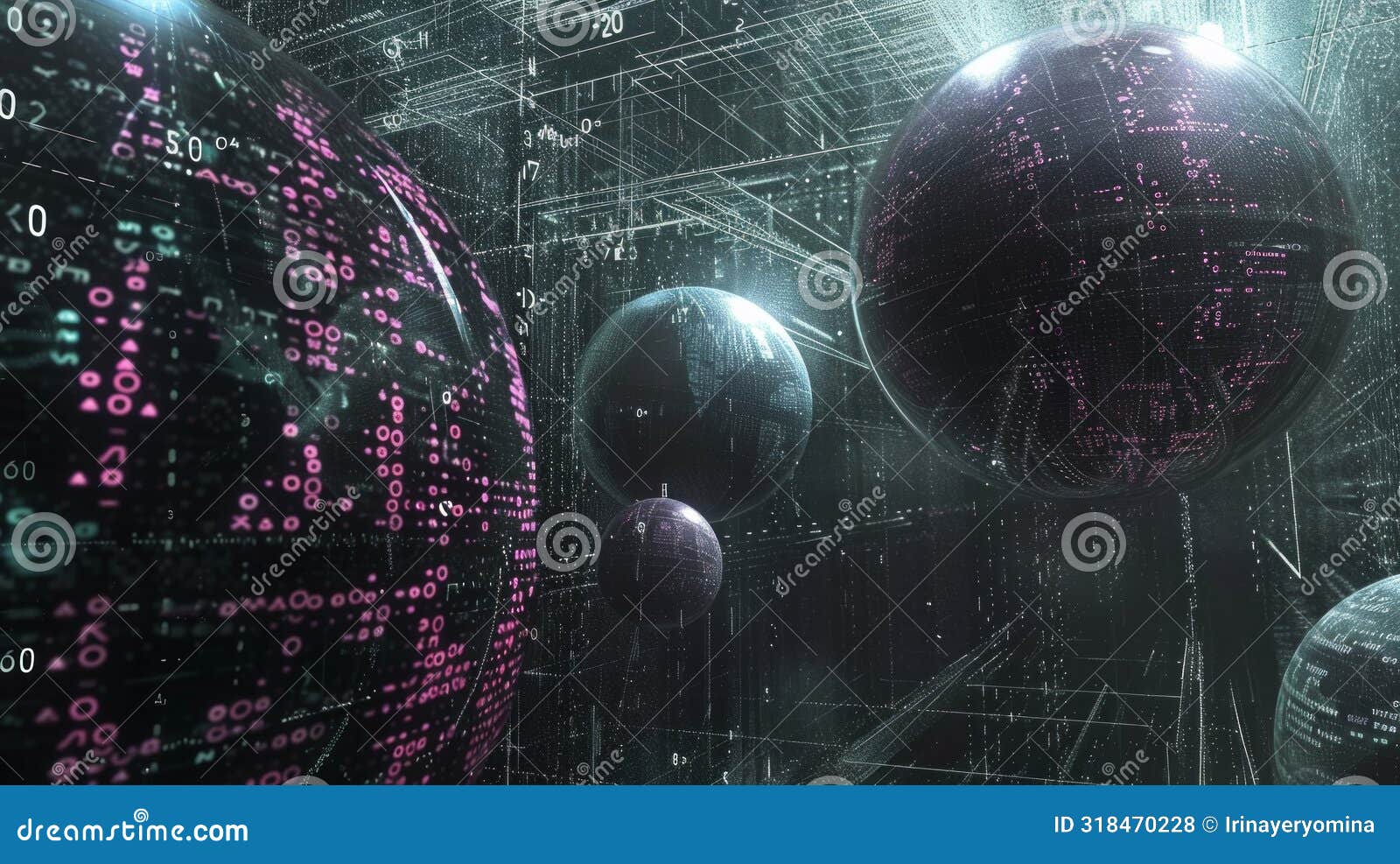 Dynamic Numerology Concept in Modern Digital Art Stock Photo - Image of ...