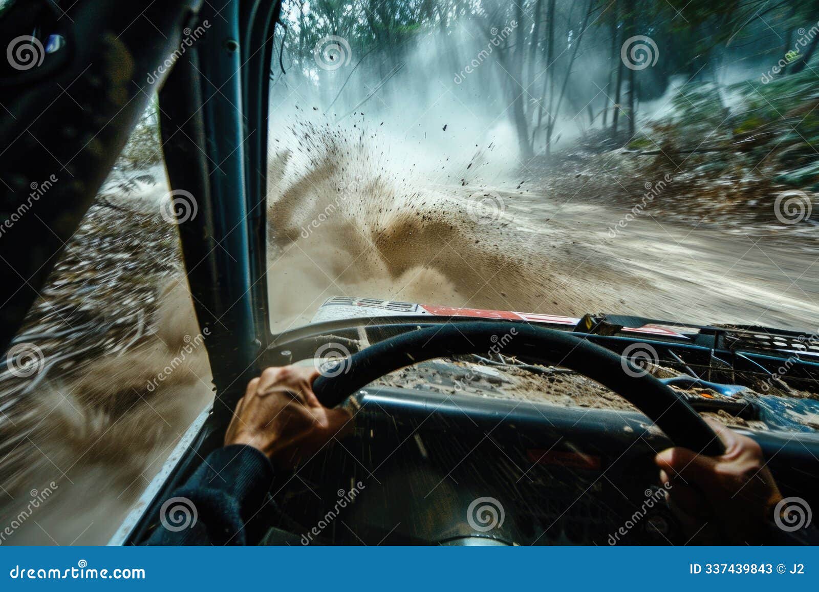 Dynamic Off-road Adventure Driving through Muddy Trails in Dense Forest ...